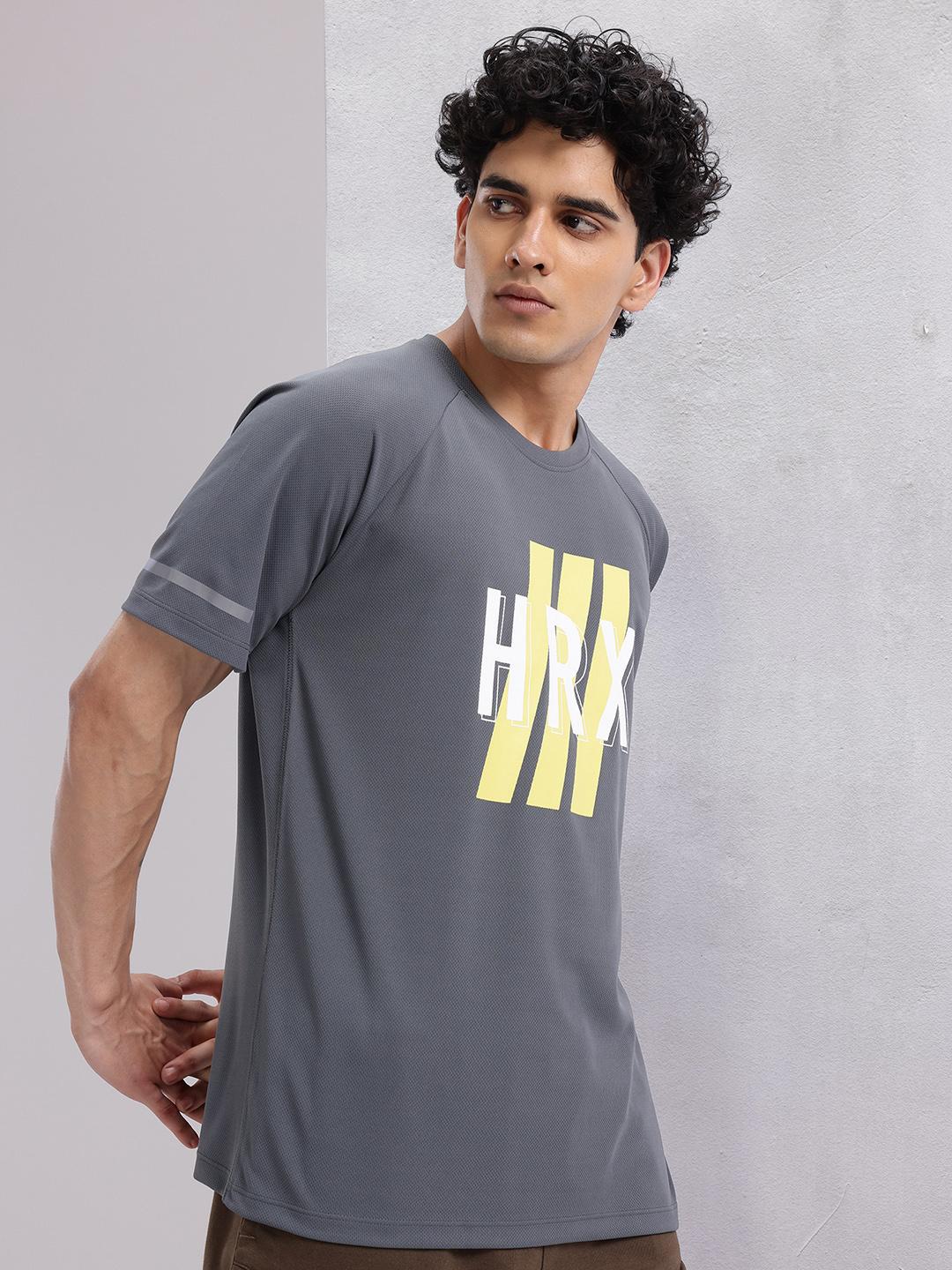 Buy HRX By Hrithik Roshan Men Brand Logo Printed Rapid Dry Training T ...