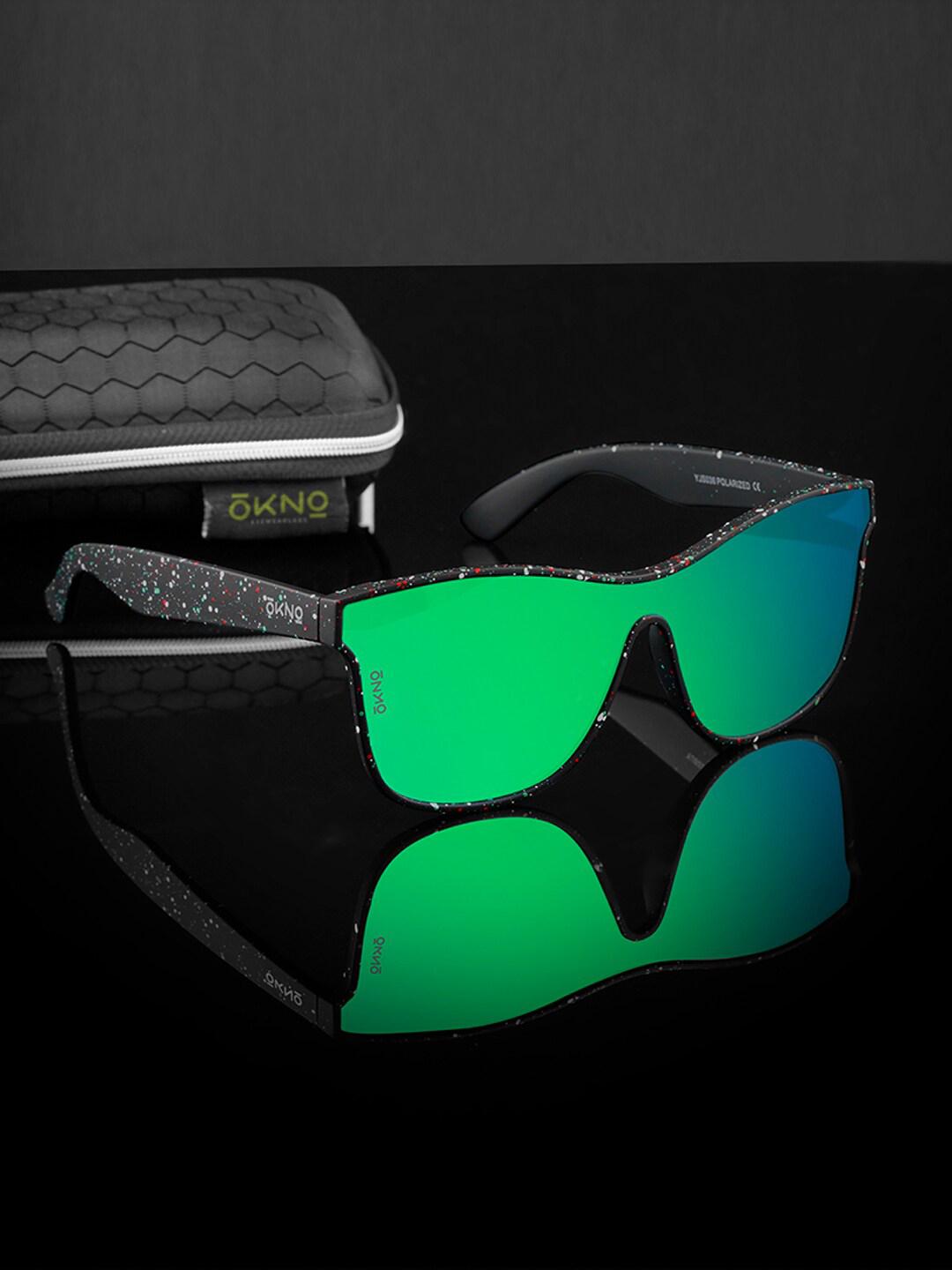 Buy OKNO Polarised And UV Protected Lens Unisex Green Unilens Oversized ...