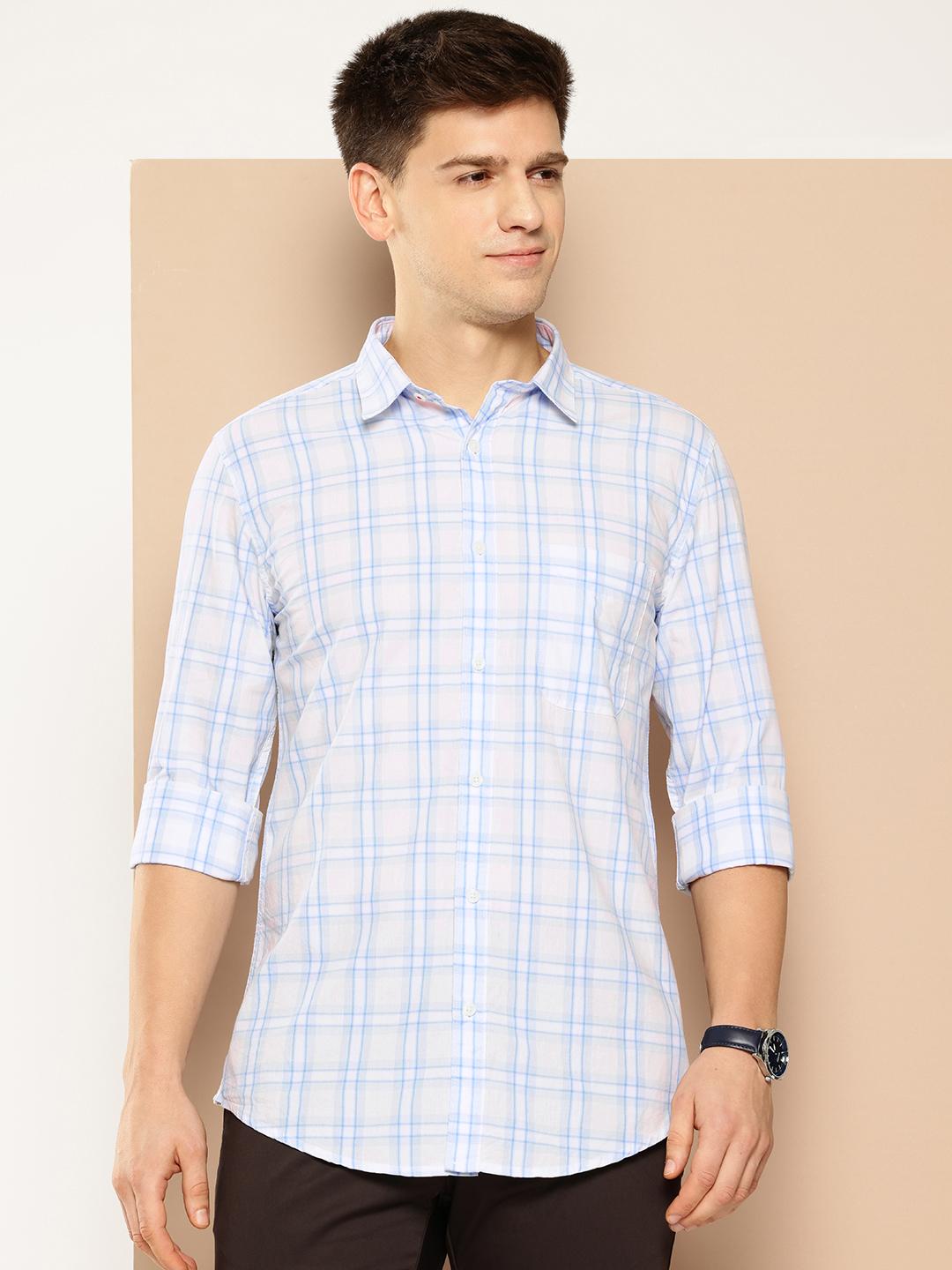 Buy INVICTUS Pure Cotton Checked Slim Fit Shirt - Shirts for Men ...
