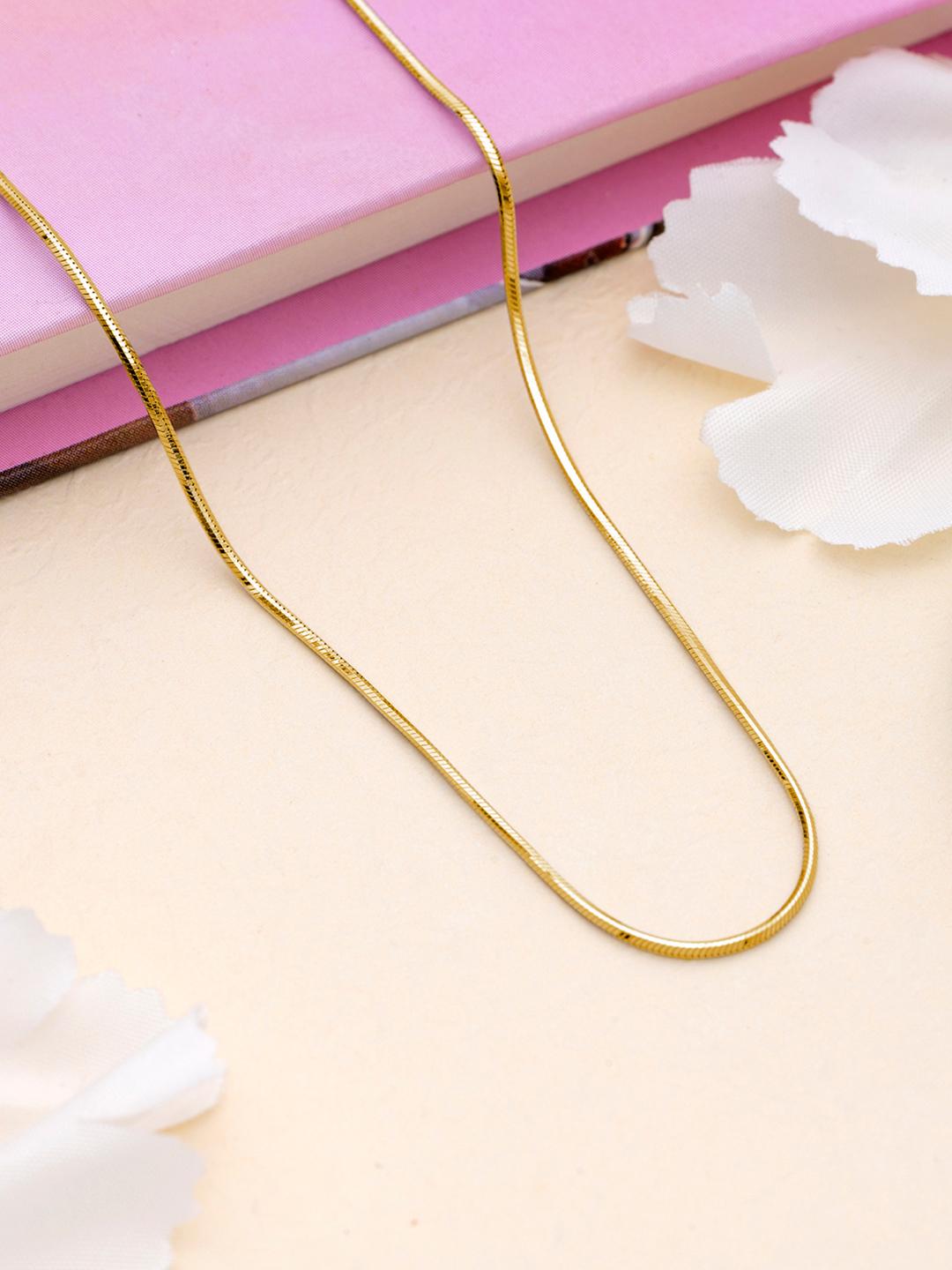 Buy Zavya Men Gold Plated 925 Sterling Silver Snake Chain - Necklace ...