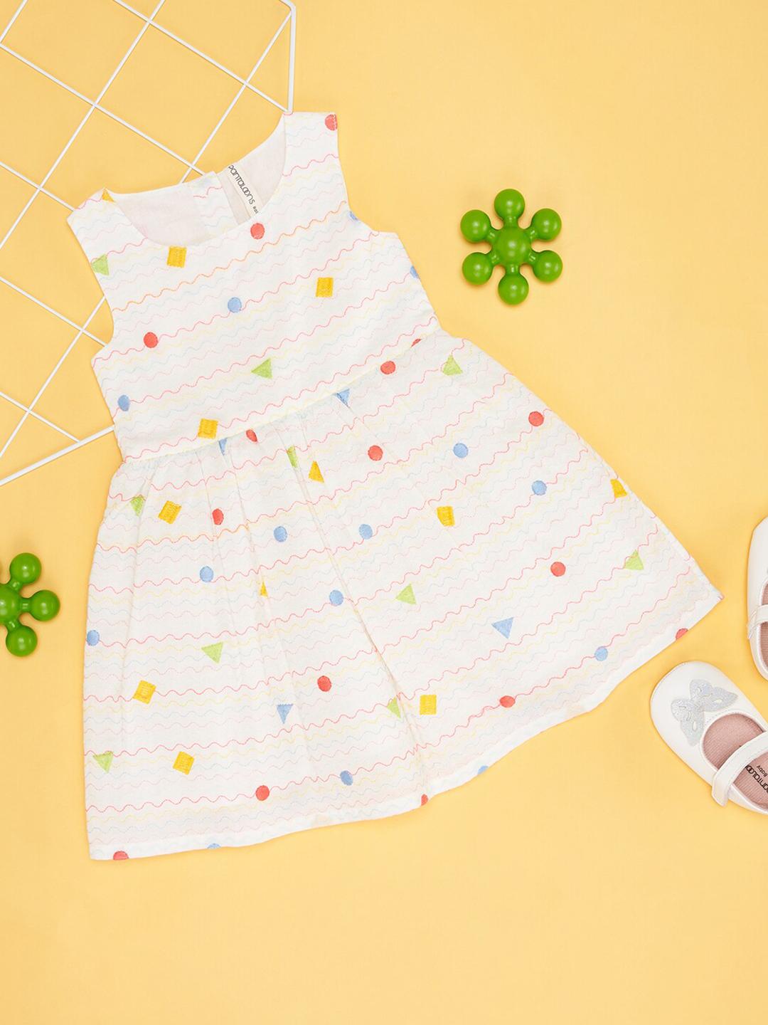 Buy Pantaloons Baby Conversational Print Cotton Fit & Flare Dress ...