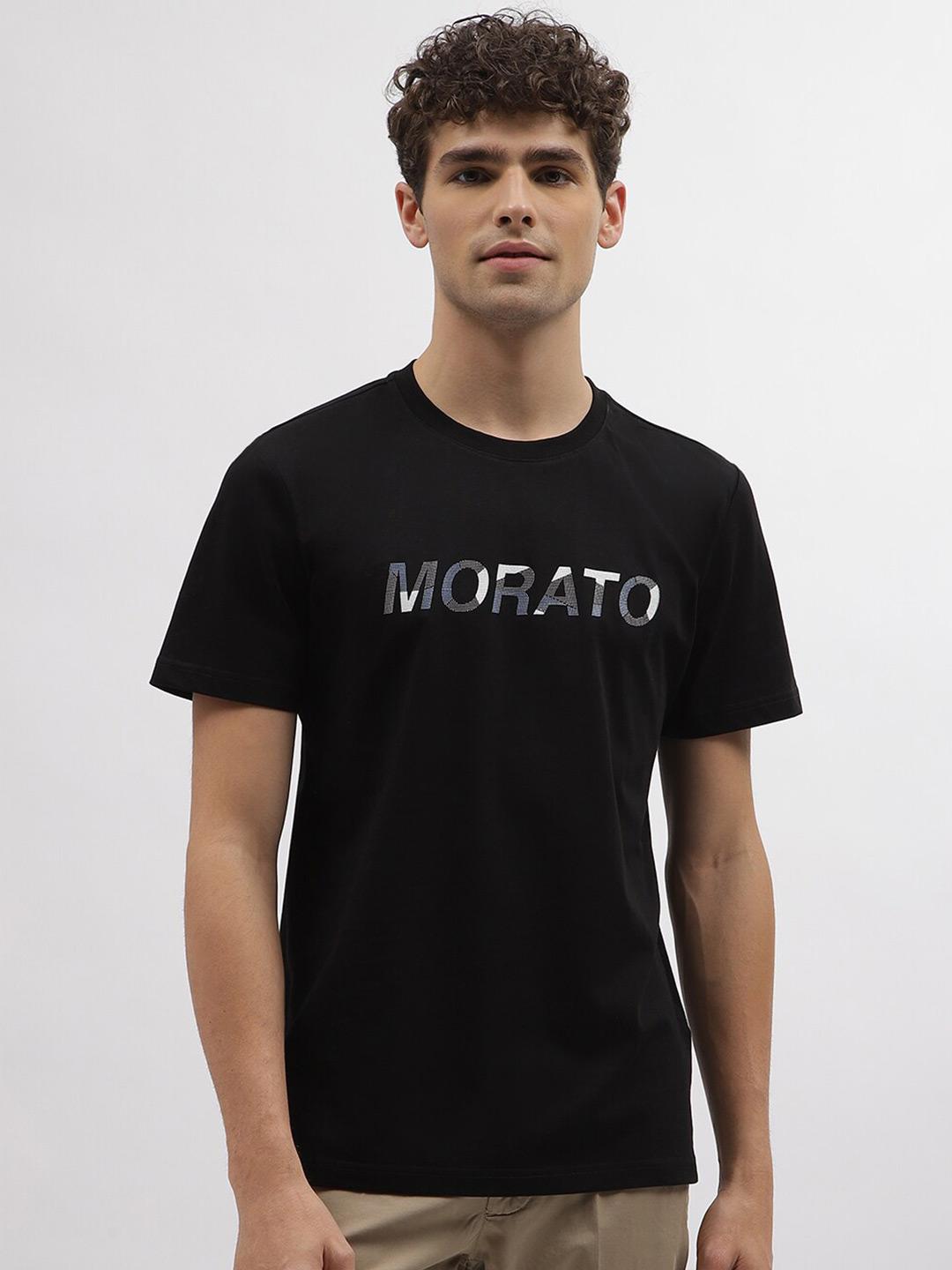 Buy Antony Morato Typography Printed Pure Cotton Slim Fit T Shirt ...