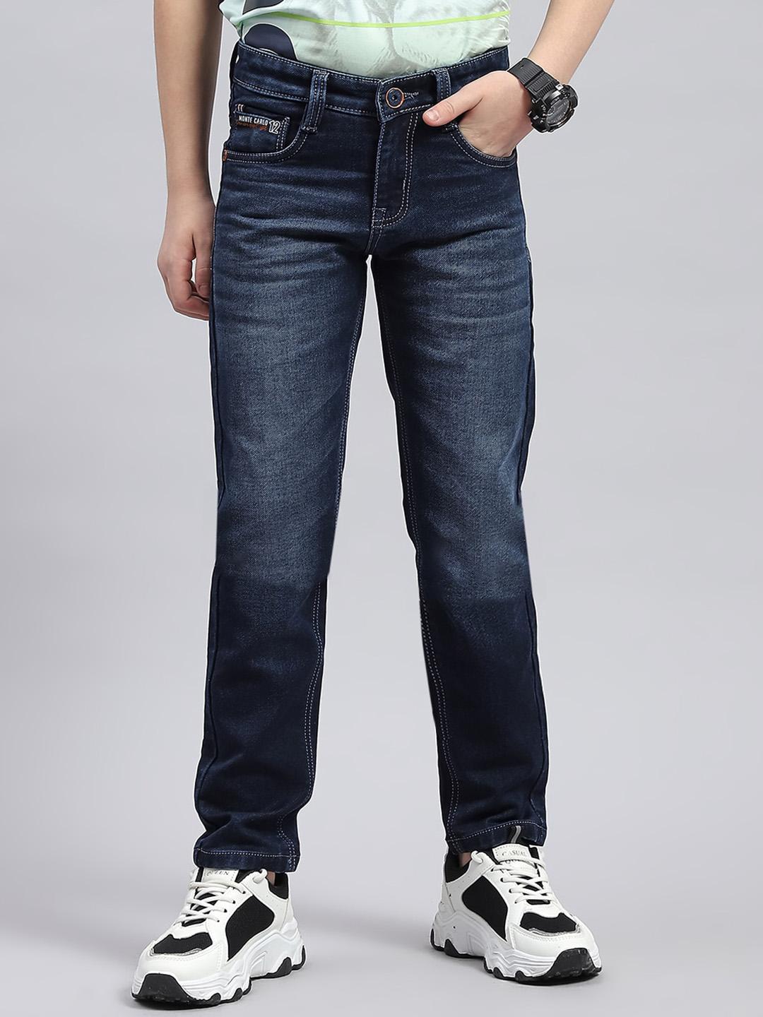 Buy Monte Carlo Boys Mid Rise Dark Shade Heavy Fade Clean Look Cotton ...