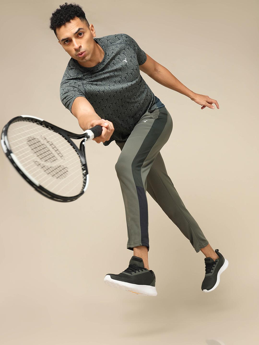 Buy Technosport SS'24 Geometric Printed Raglan Sleeves Double Cool Slim ...