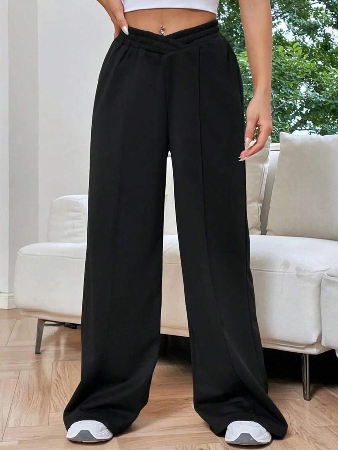 Buy Stylecast X Slyck Women Wrinkle Free Comfort Parallel Track Pant ...