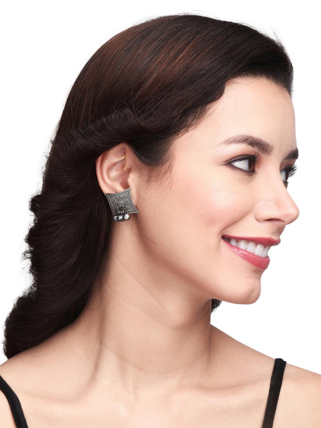 Buy Anvik Silver Plated Square Drop Earrings - Earrings for Women ...