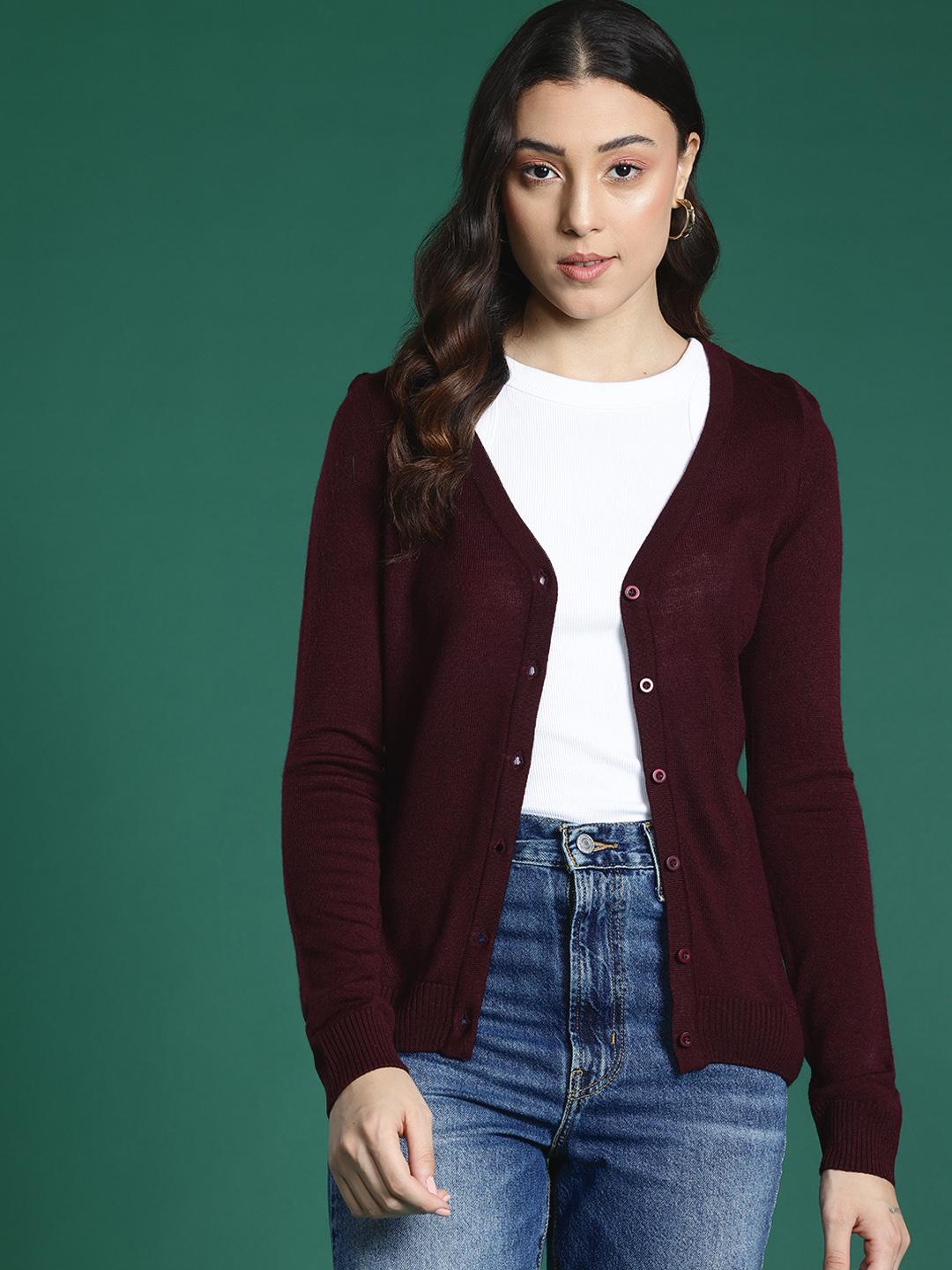 Buy DressBerry Knitted Longline Acrylic Cardigan Sweater - Sweaters for ...