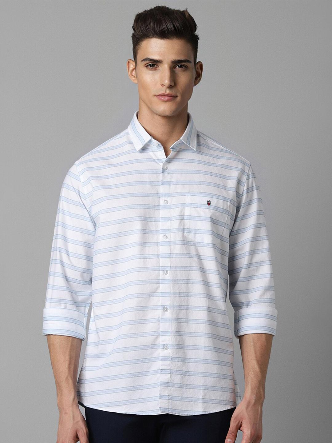 Buy Louis Philippe Sport Men Slim Fit Horizontal Stripes Cotton Striped ...