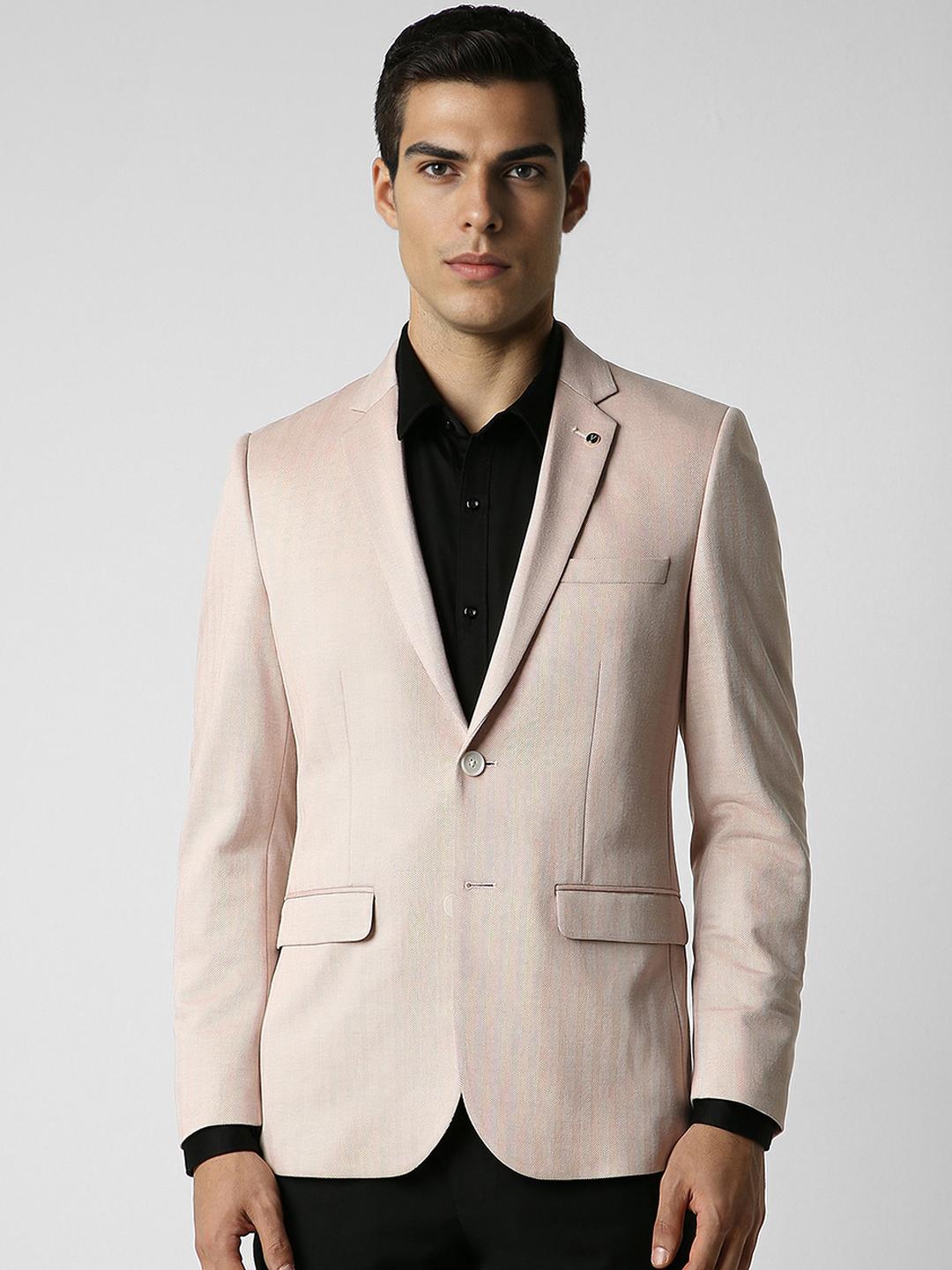 Buy Van Heusen Textured Ultra Slim Fit Single Breasted Formal Blazer ...