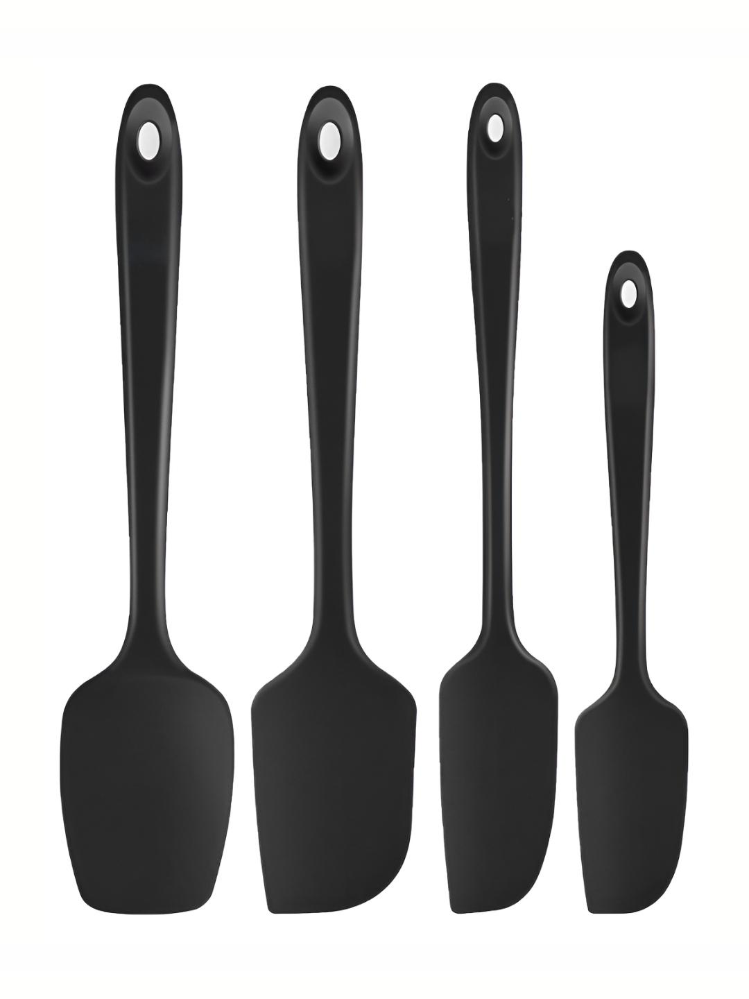 Buy P Plus International Black 4 Pieces Silicone Spatulas - Spatula for ...