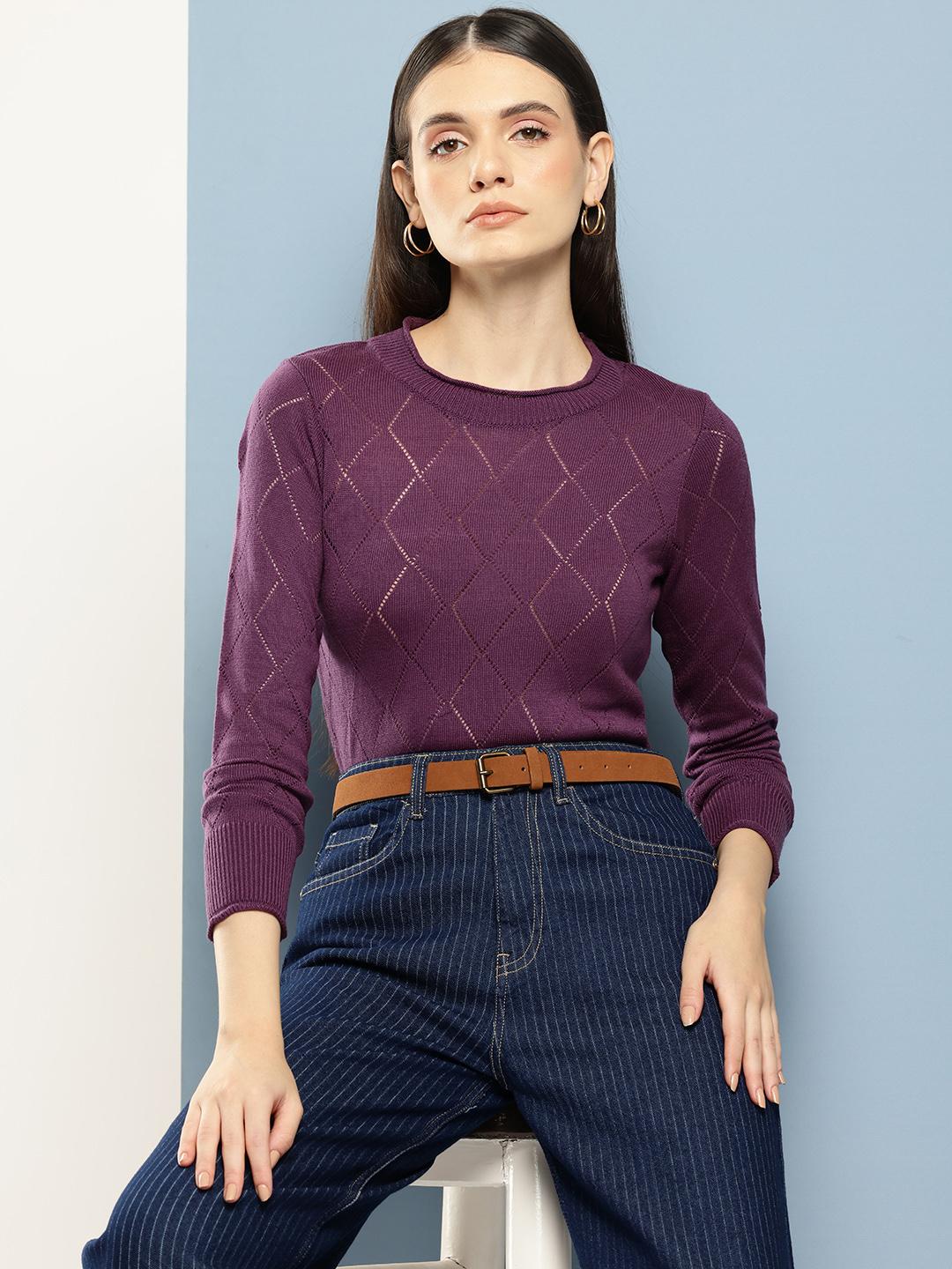 Buy Chemistry Open Knit Pullover - Sweaters for Women 29330134 | Myntra