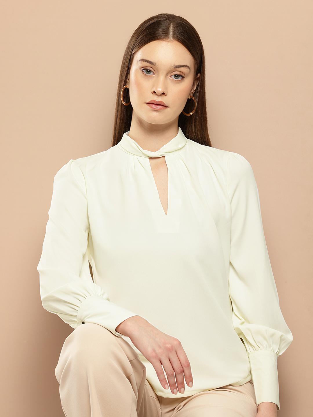 Buy Her By Invictus Keyhole Neck Twisted Regular Top - Tops for Women ...