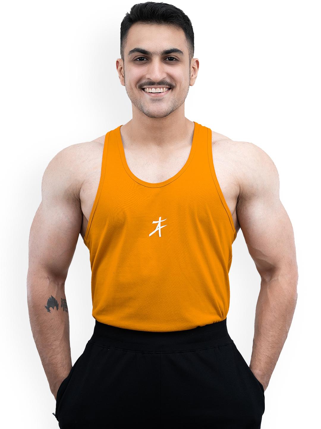 Buy Athflex Pure Cotton Gym Vest Sinker Str Musturd - Innerwear Vests ...