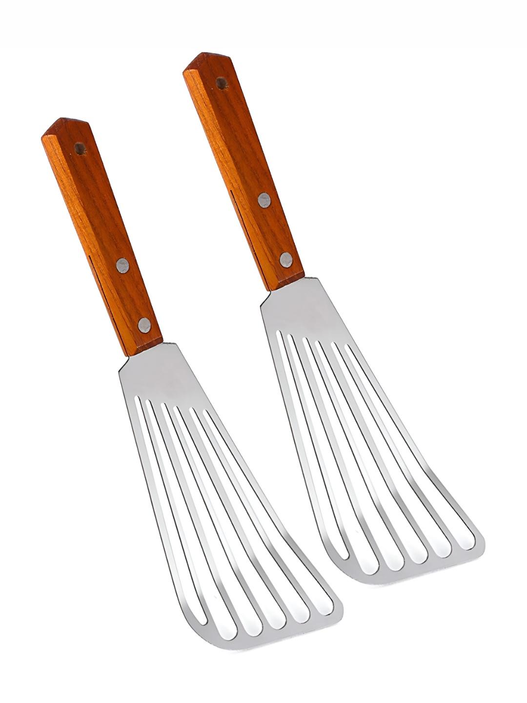 Buy P Plus International Brown 2 Pieces Stainless Steel Spatula ...