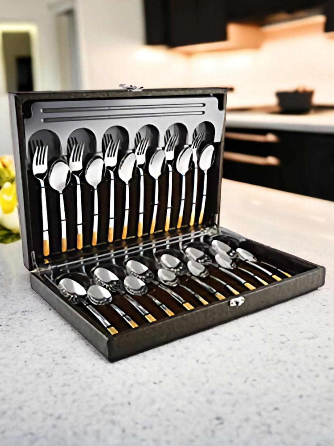 Buy FNS Oscar Silver Toned 24 Pieces Mixed Cutlery Set - Cutlery Set ...