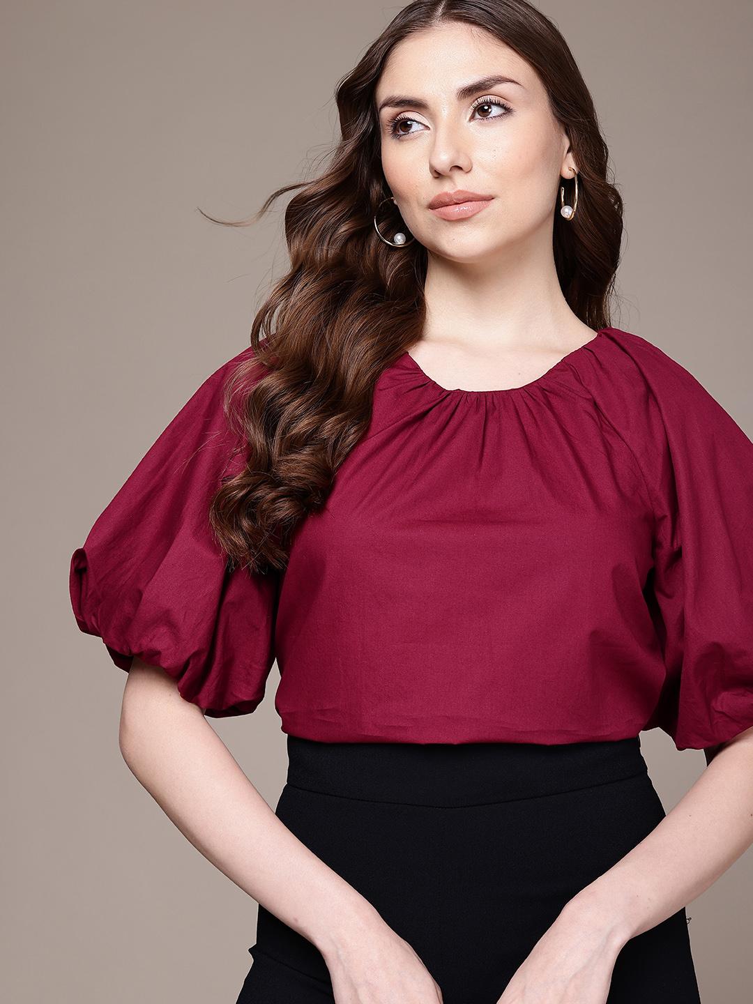 Buy French Connection Raglan Sleeves Pure Cotton Top - Tops for Women ...