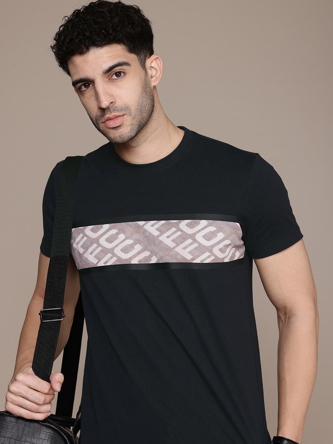 Buy French Connection Brand Logo Printed Pure Cotton Slim Fit T Shirt ...