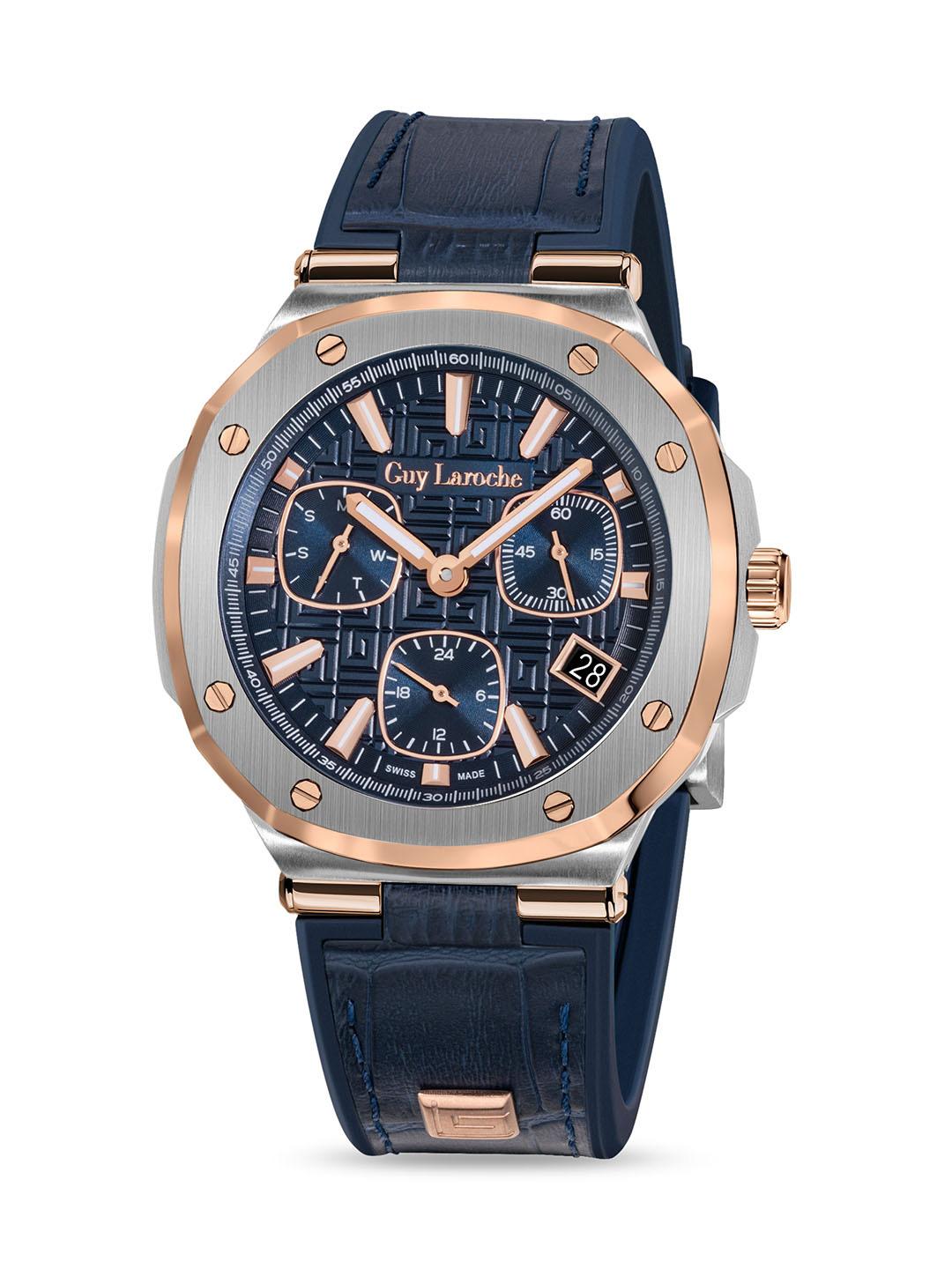 Buy Guy Laroche Men Dial & Leather Straps Analogue Swiss Made Watch ...