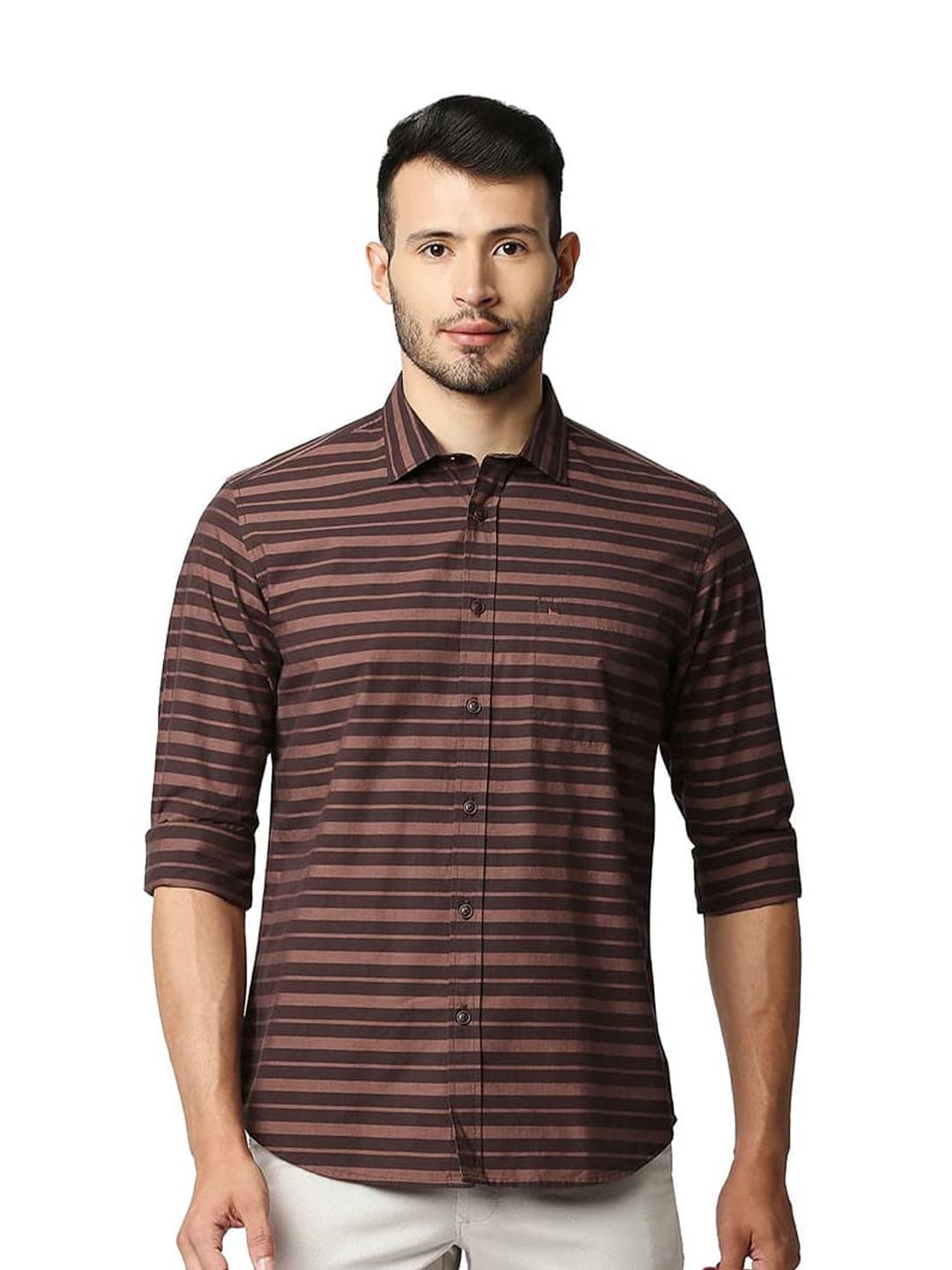 Buy Basics Slim Fit Horizontal Striped Cotton Casual Shirt - Shirts for ...