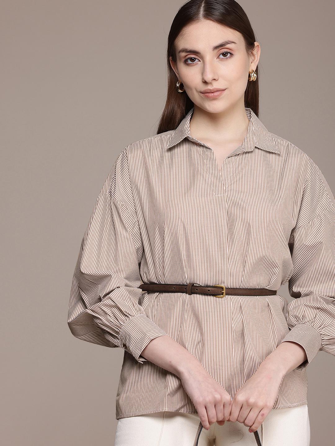 Buy French Connection Striped Shirt Style Top - Tops for Women 29548284 ...