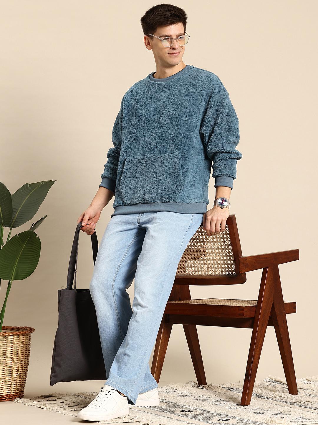 Buy Mast & Harbour Fleece Relaxed Fit Sweatshirt - Sweatshirts for Men ...