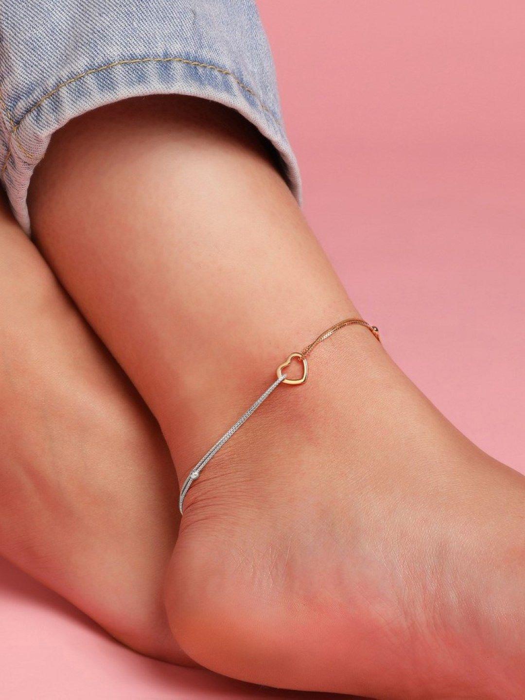 Buy Zavya 925 Pure Silver Rhodium Plated Anklet - Anklet for Women ...