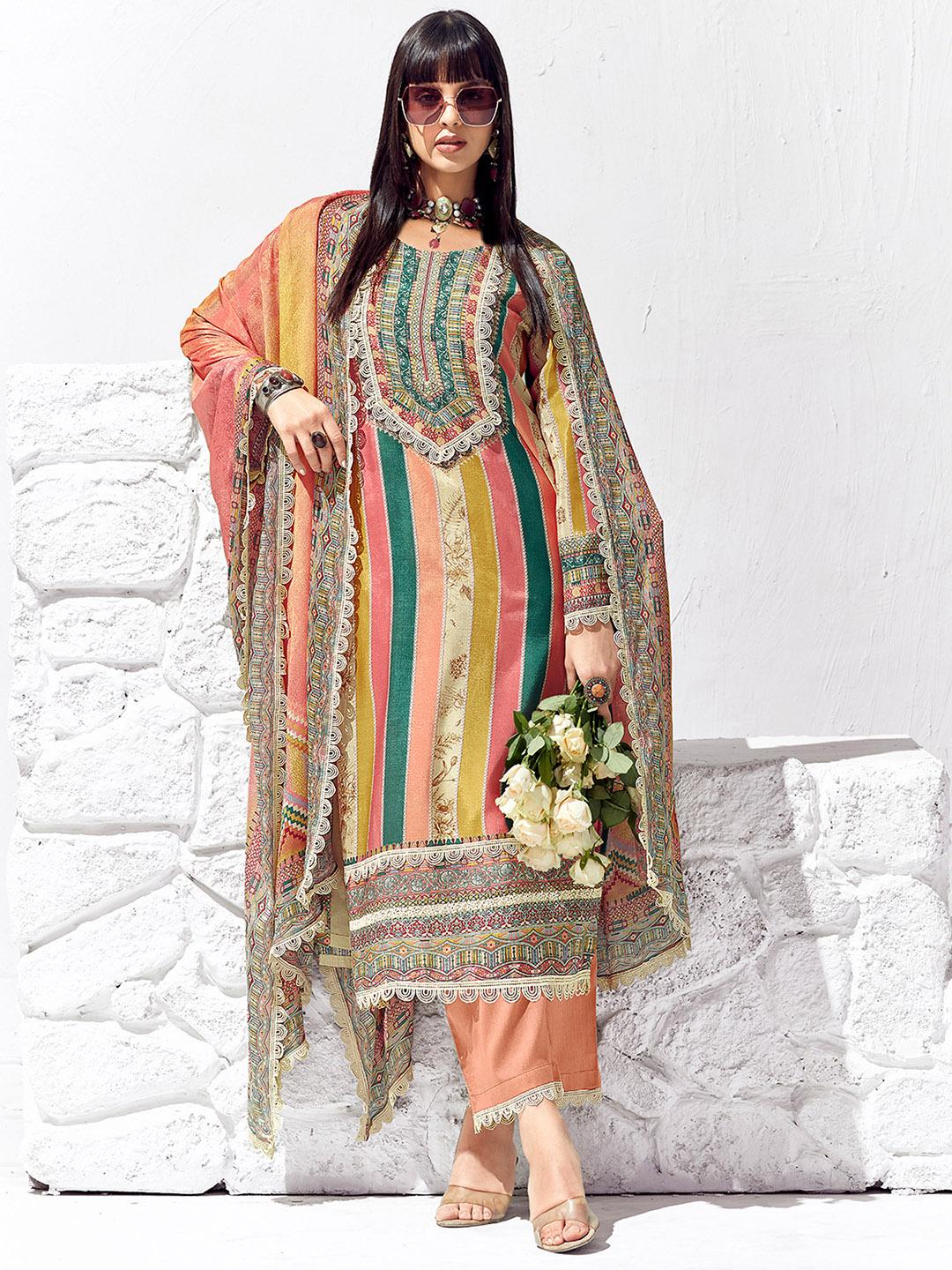 Buy Indo Era Women Ethnic Motifs Printed Regular Kurta Trousers With ...