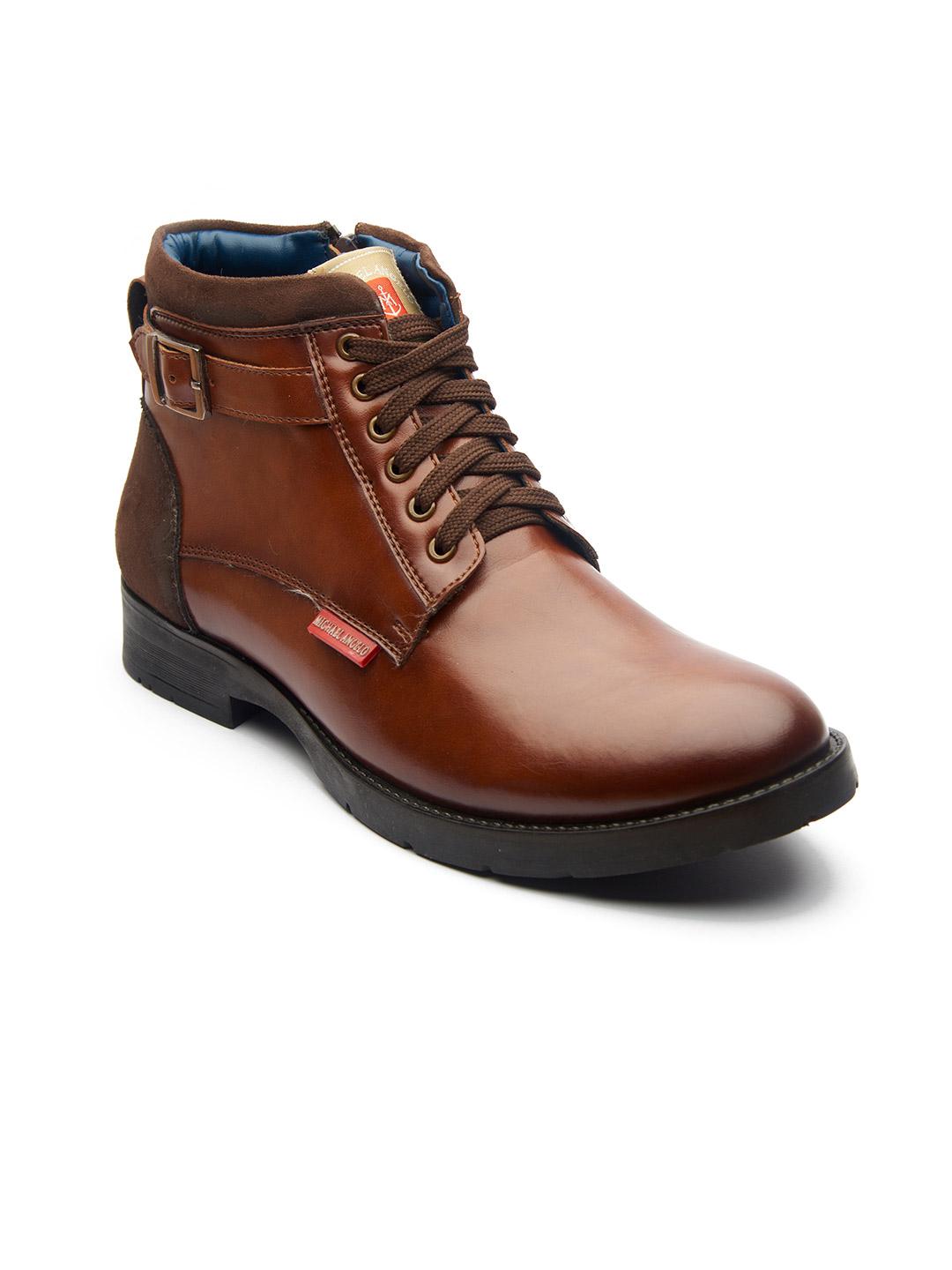 Buy MICHAEL ANGELO Men Block Heel Regular Boots - Boots for Men ...