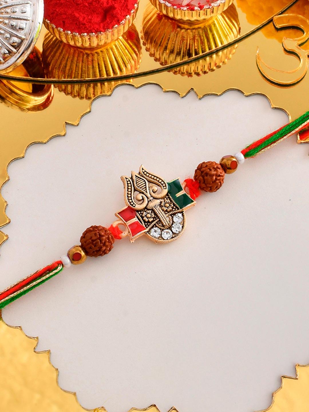 Buy Voylla Men Lord Shiva Trishul Motif Thread Rakhi - Rakhi for Men ...