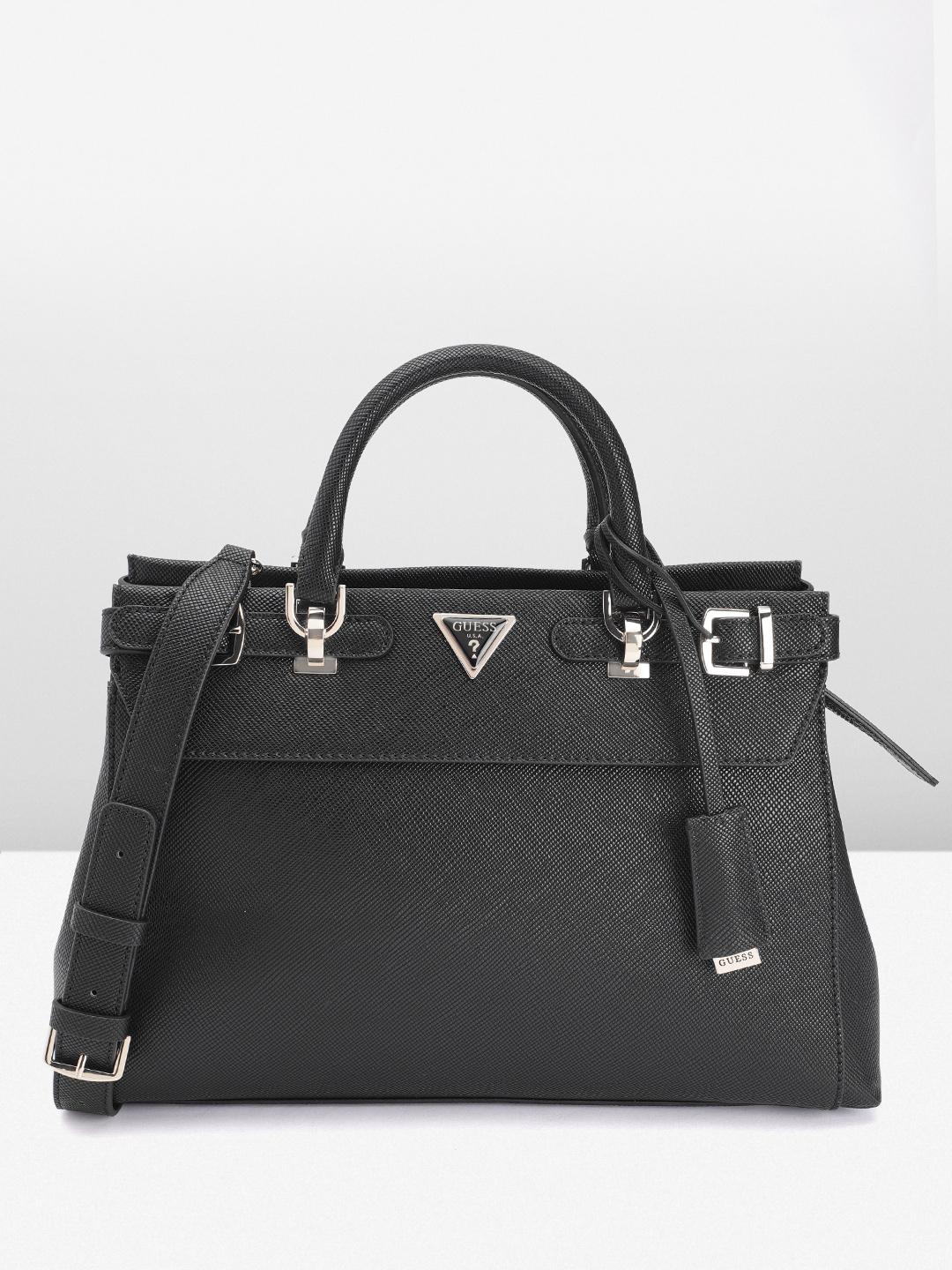 Buy GUESS Solid PU Structured Handheld Bag With Two Handles - Handbags ...