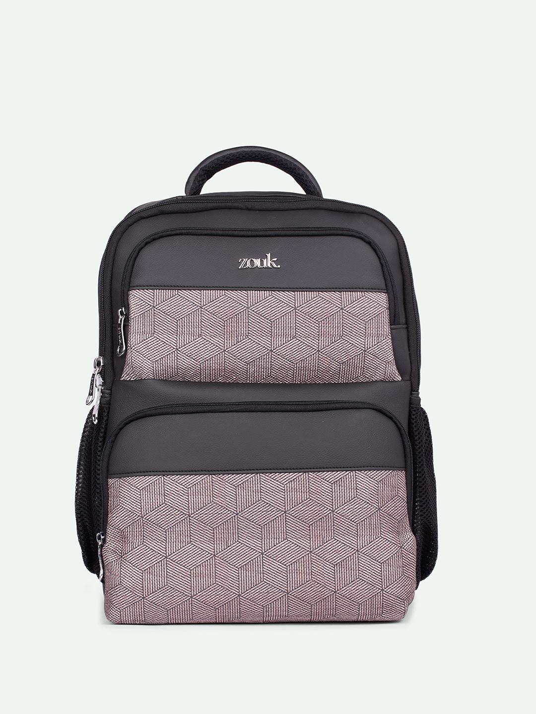 Buy ZOUK Travancore Unisex Geometric Printed Backpack With Compression ...