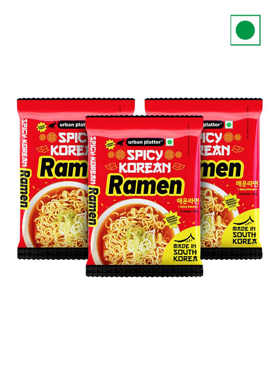 Buy URBAN PLATTER Unisex Set Of 3 Instant Spicy Korean Ramen Noodles ...