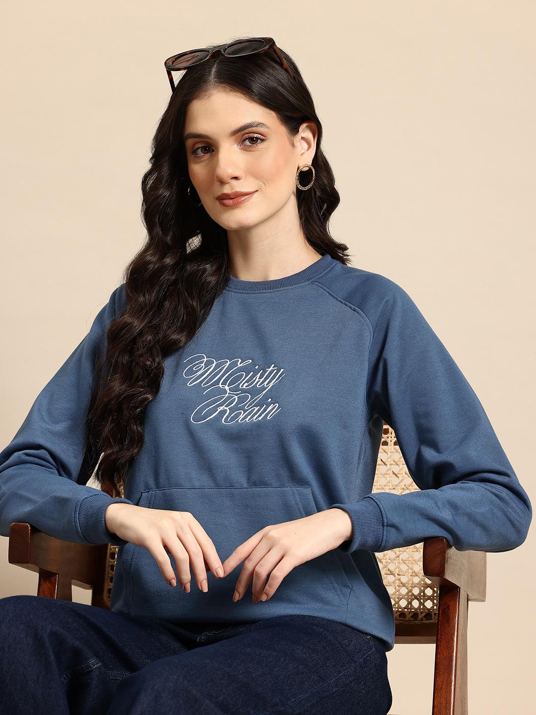Buy Mast & Harbour Typography Sweatshirt - Sweatshirts for Women ...