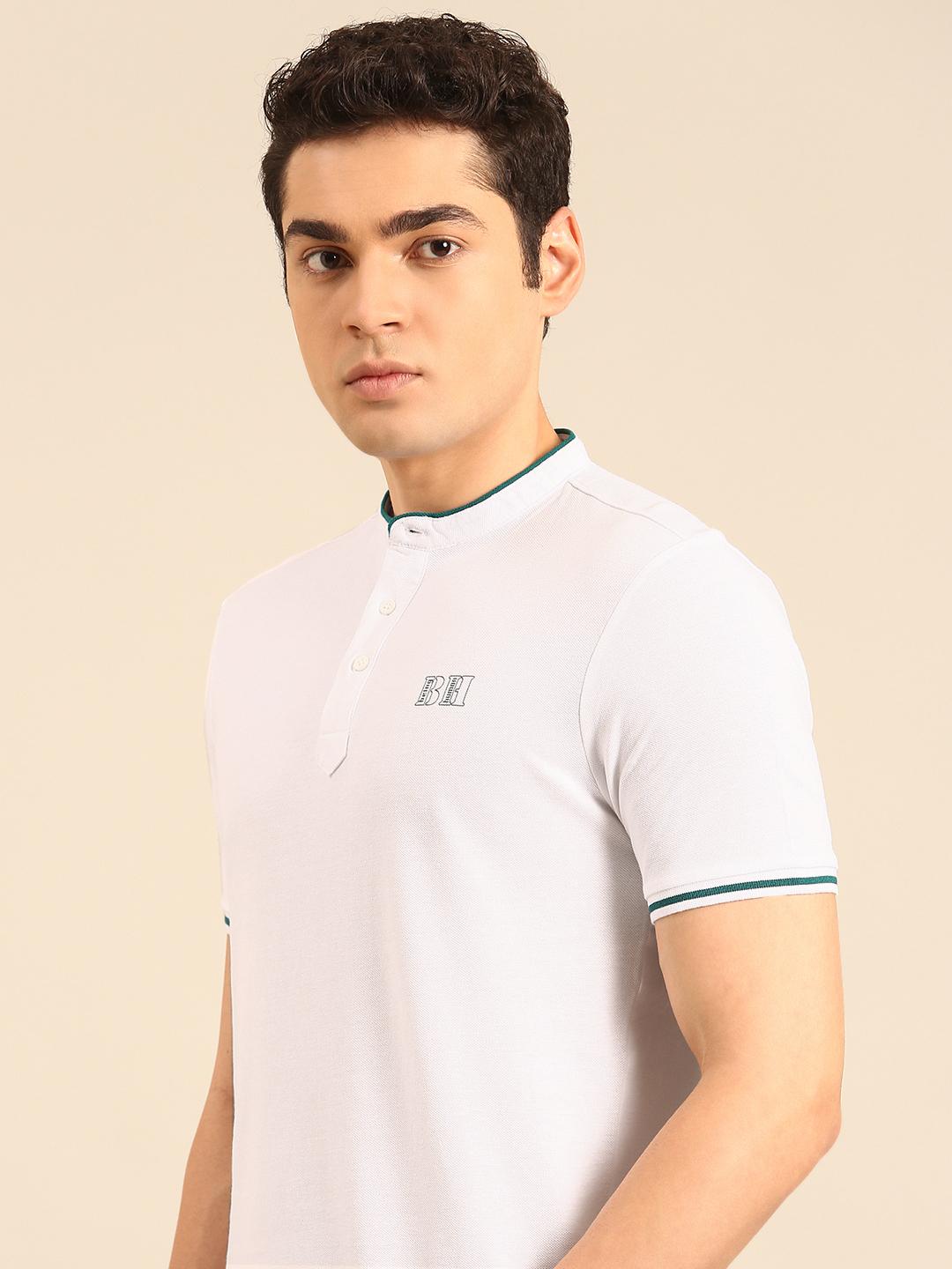 Buy Being Human Mock Collar Pure Cotton T Shirt - Tshirts for Men ...
