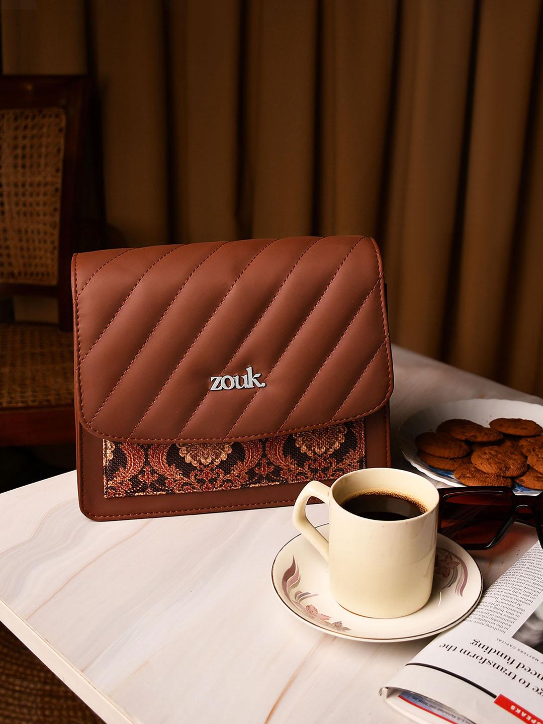 Buy ZOUK Women Solid Buckle Detail Oversized Structured Shoulder Bag ...