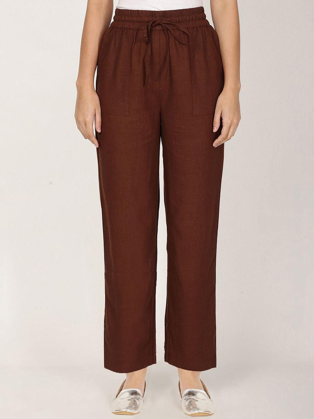 Buy FUTURO Women Relaxed Straight Leg Trousers - Trousers for Women ...