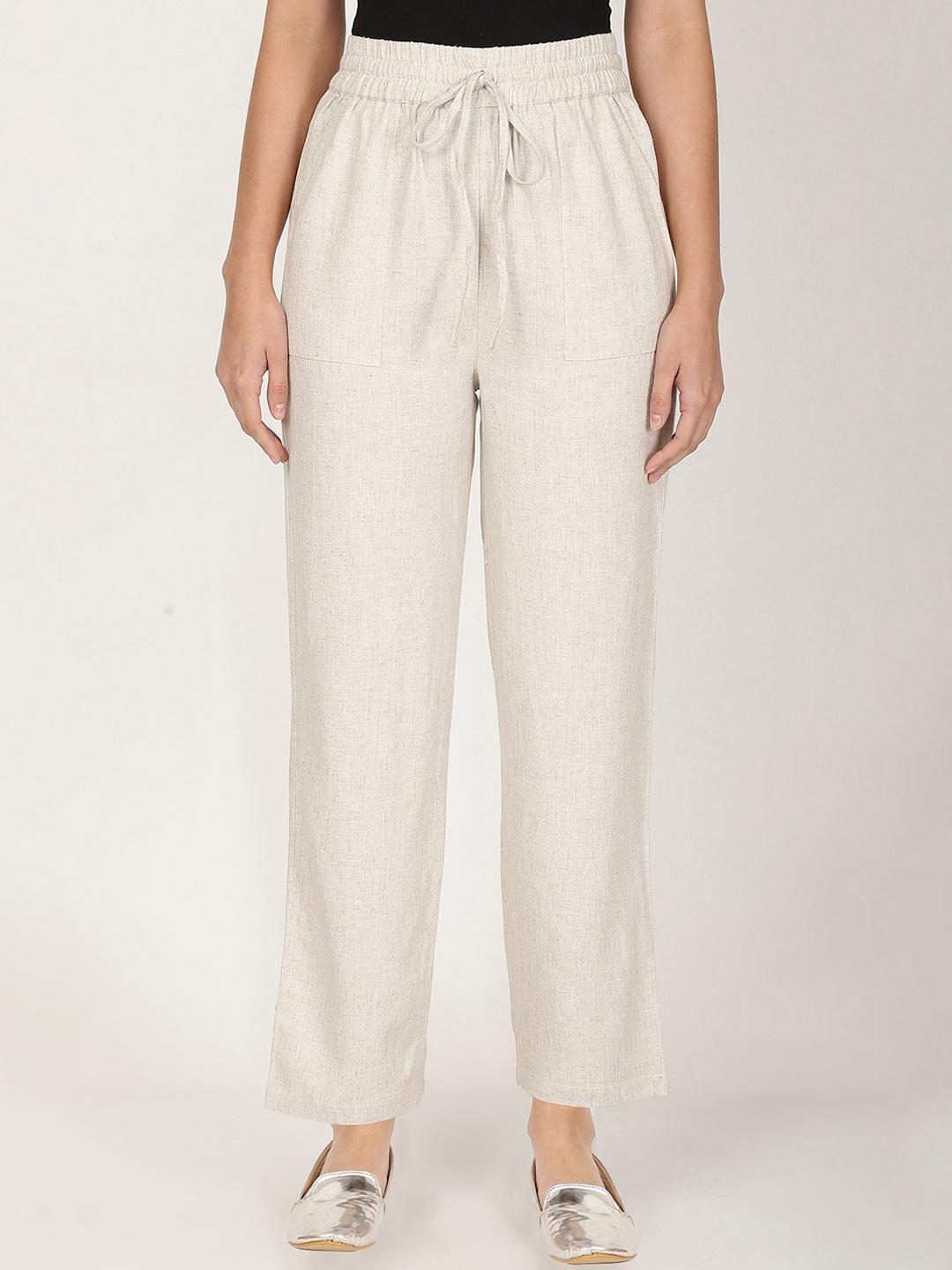 Buy FUTURO Women Mid Rise Relaxed Straight Leg Trousers - Trousers for ...