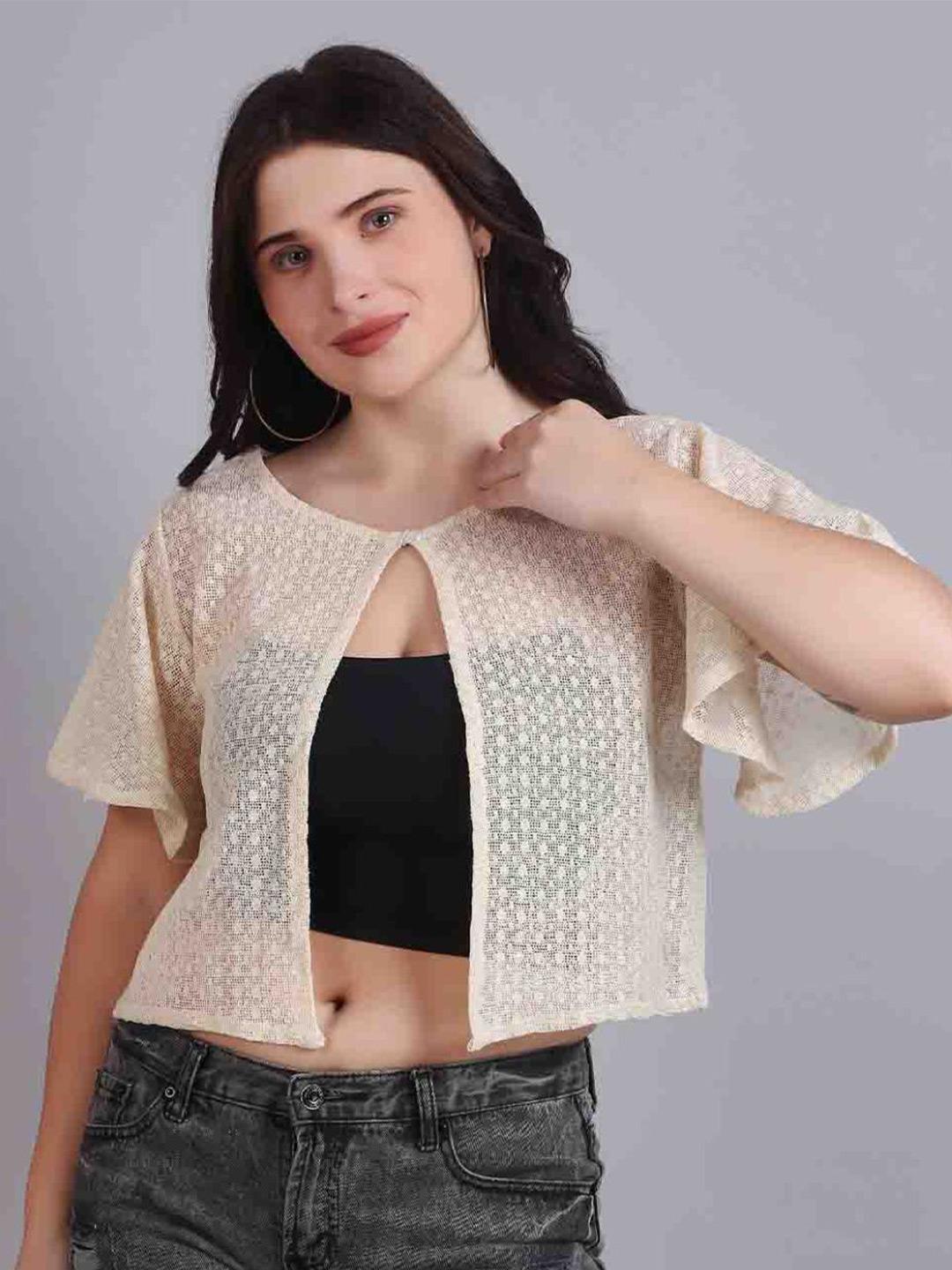 Buy Dressitude Women Self Design Tie Up Shrug - Shrug for Women ...