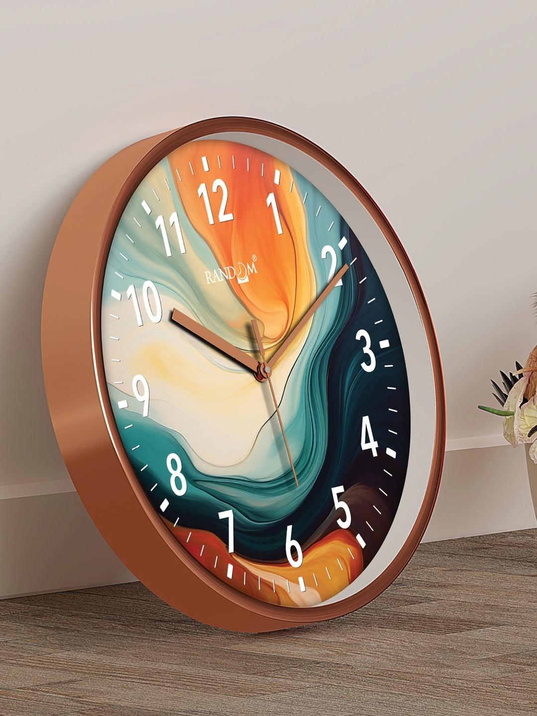 Buy RANDOM Printed Round Shaped Sweep Silent Movement Contemporary Wall ...