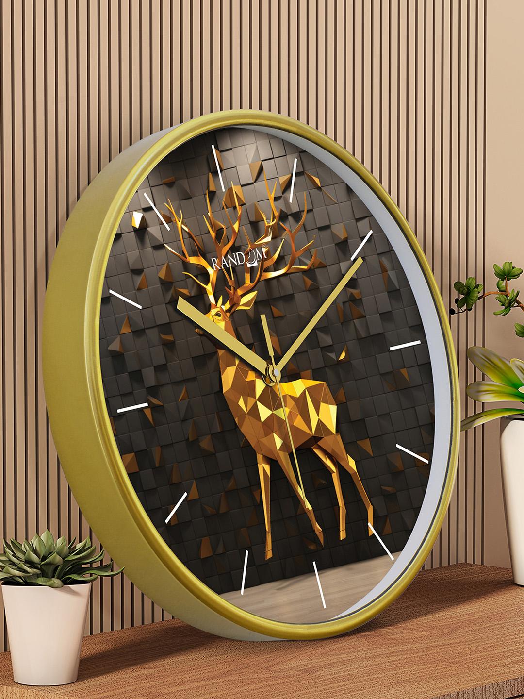 Buy RANDOM Printed Round Shaped Sweep Silent Movement Contemporary Wall ...