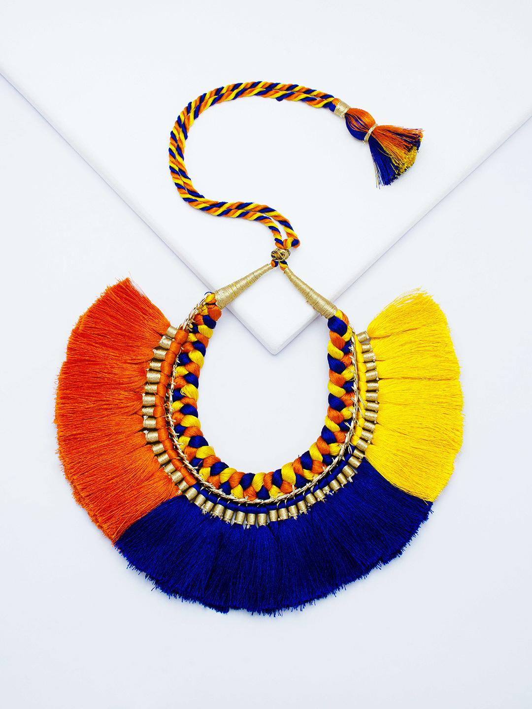 Buy Rhea Gold Plated Tasselled Necklace - Necklace And Chains for Women ...