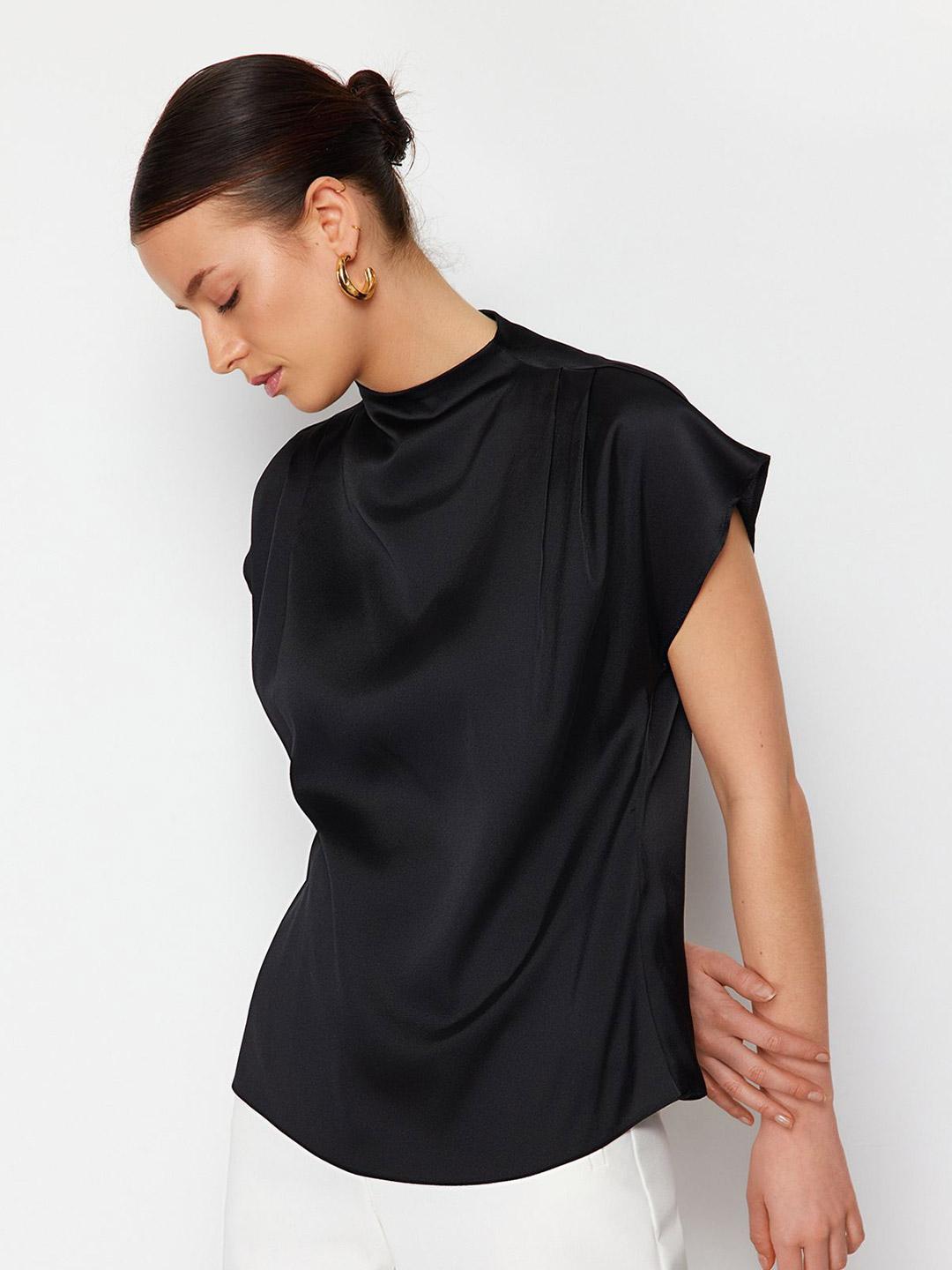 Buy Trendyol Women High Neck Extended Sleeves Top - Tops for Women ...