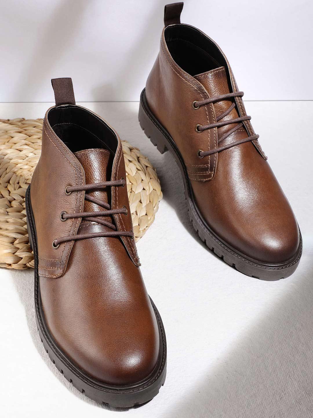 Buy French Connection Men Mid Top Regular Leather Boot - Boots for Men ...