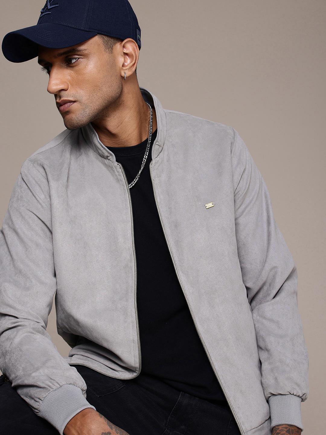 Buy The Roadster Life Co. Velvet Finish Bomber Jacket - Jackets for Men ...