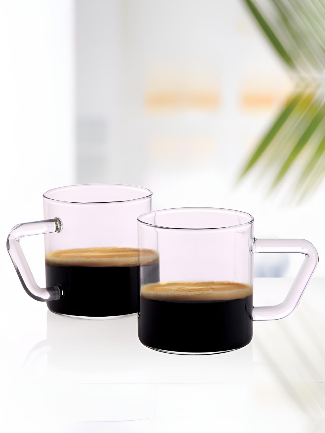 Buy BOROSIL Transparent Borosilicate Glass Microwave Safe 2 Piece Mugs ...