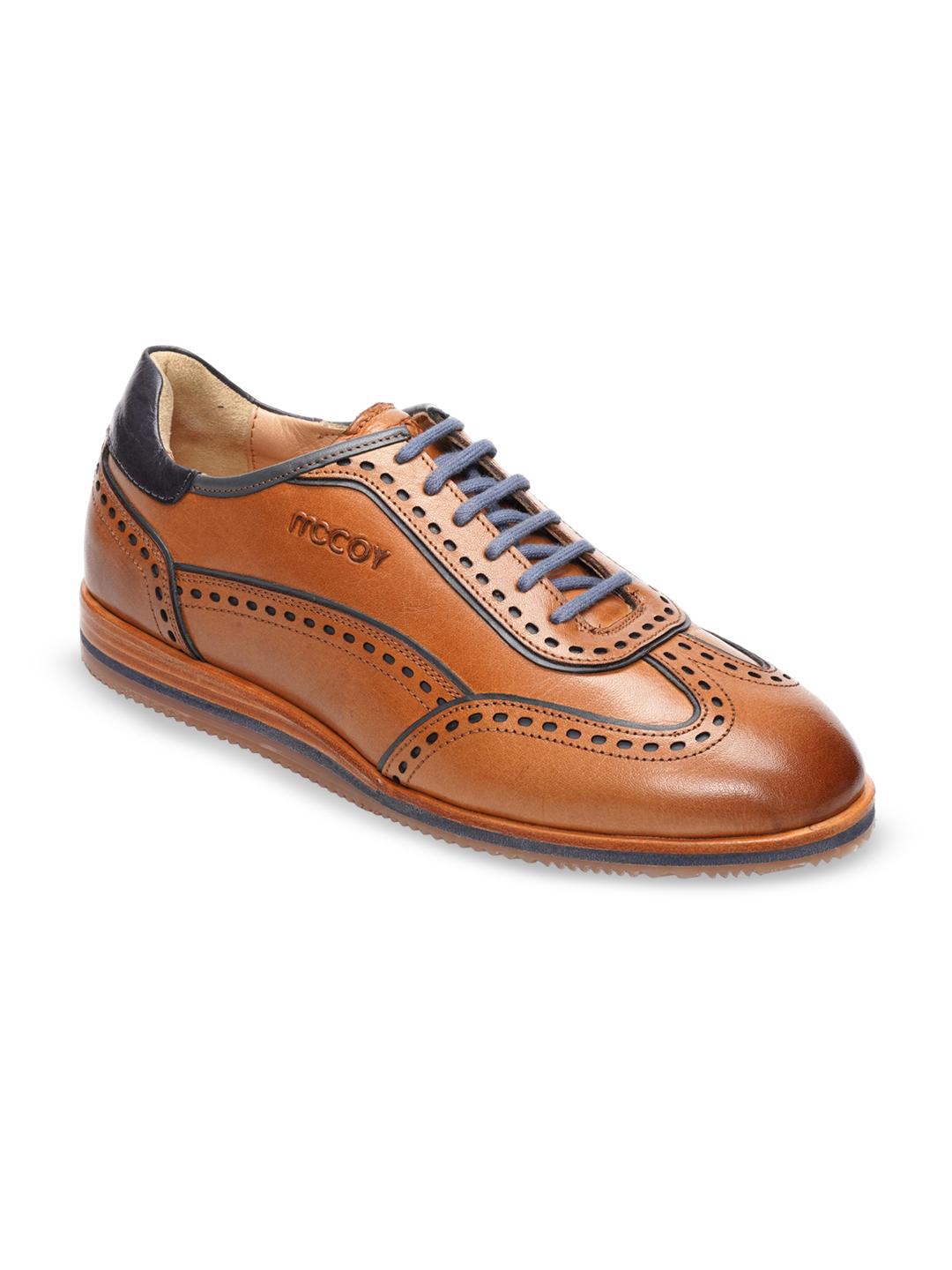 Buy Mccoy Men Textured Round Toe Leather Formal Brogues - Formal Shoes ...