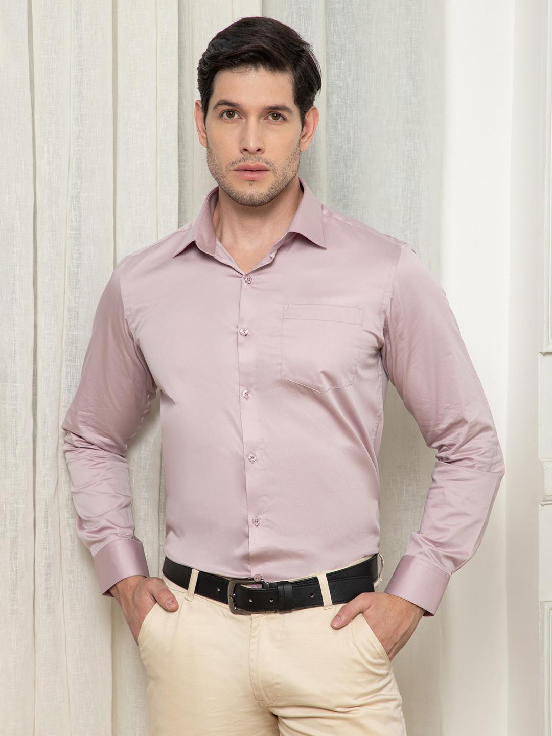 Buy THE FORMAL CLUB Men Cambridge Giza Cotton Smart Fit Pointed Collar ...