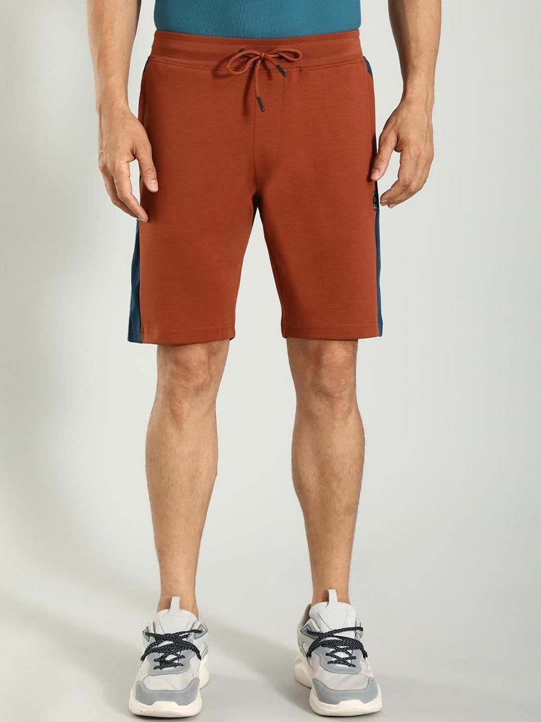 Buy Indian Terrain Men Colourblocked Mid Rise Regular Casual Shorts ...