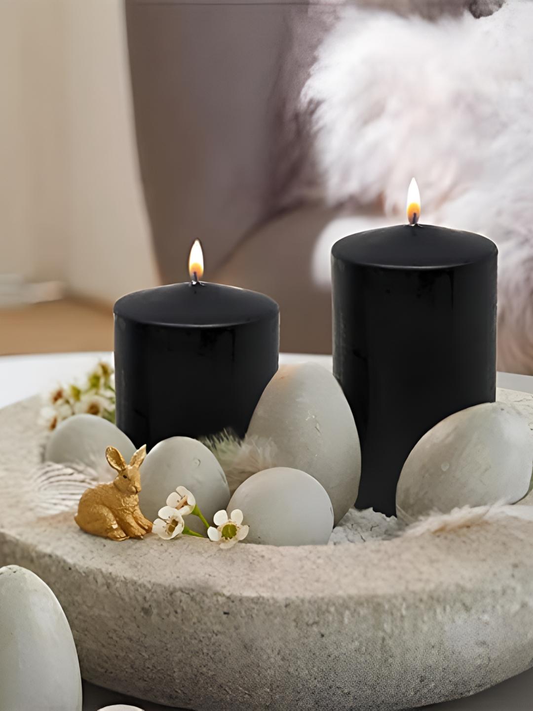 Buy Atorakushon Paraffin 2Pcs Scented 1 Wick Scented Solid Geometric ...