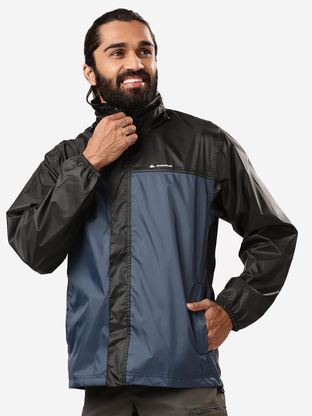 Buy Decathlon QUECHUA Men Dual Tone Blue Full Zip Compact Waterproof ...